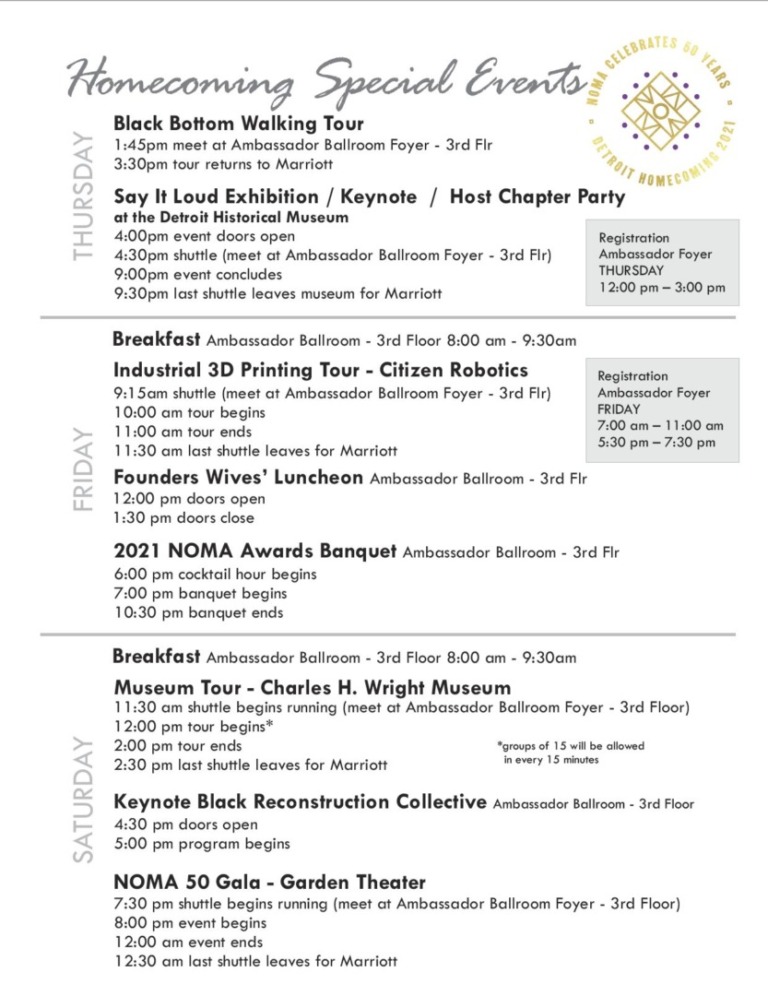 Gala Schedule - NOMA